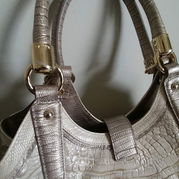 Brahmin | Bags | Brahmin Elisa Signature Limestone Tritexture Nwt ...